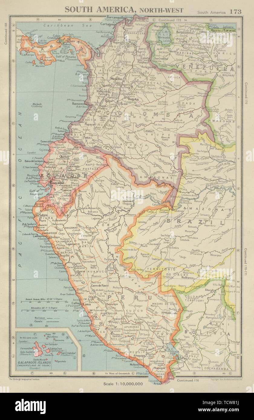 ANDEAN STATES w/ Ecuadorian–Peruvian War (Guerra del 41) border changes ...