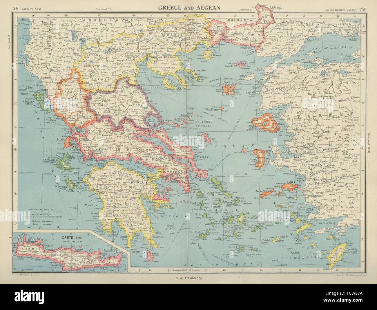 Crete greece europe map hi-res stock photography and images - Alamy