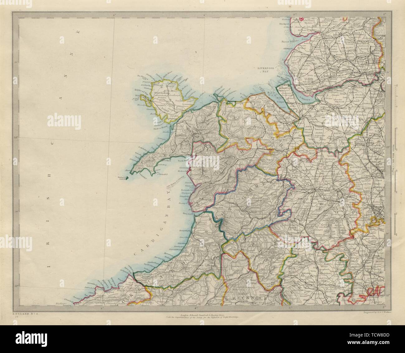 Original old map of england and wales hi-res stock photography and ...