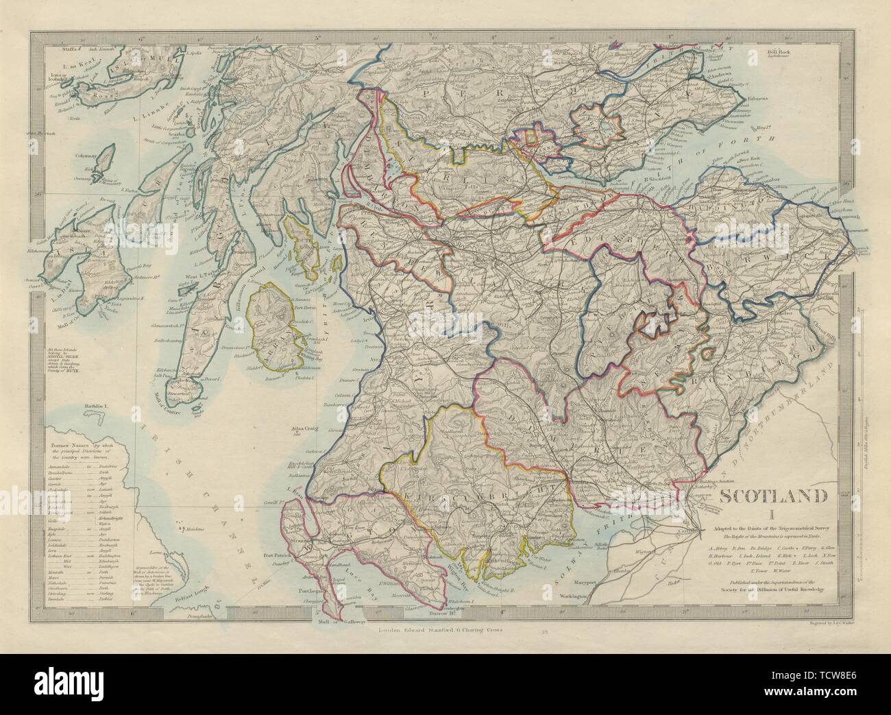 SCOTLAND SOUTH. Shows castles & kirks. Inset former county names.SDUK ...