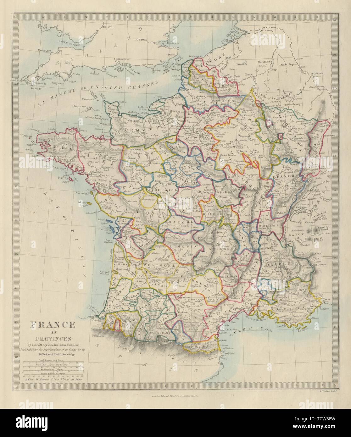 FRANCE IN PROVINCES. Shows provinces