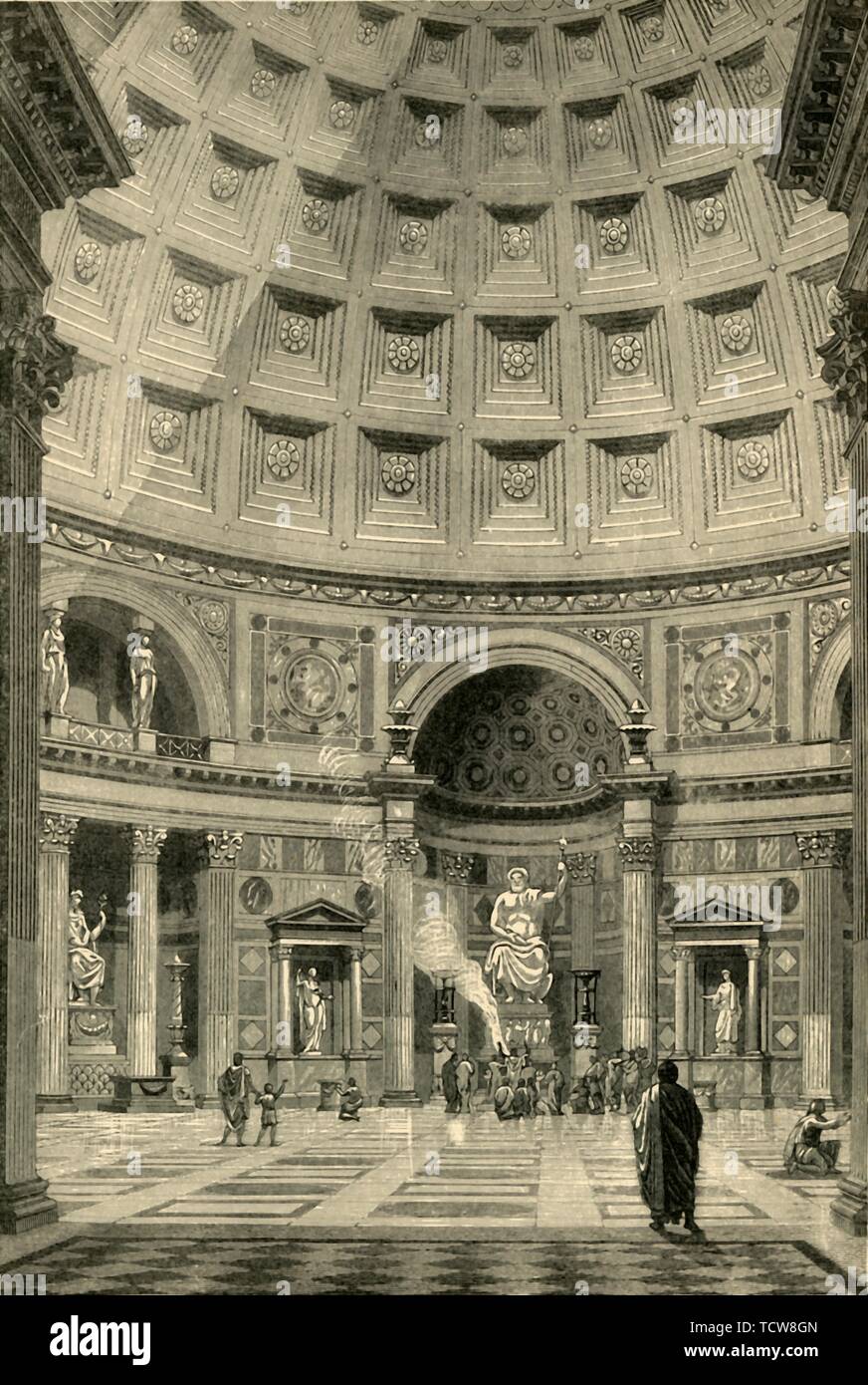 'Interior of the Pantheon at Rome (restored)', 1890. Creator: Unknown ...