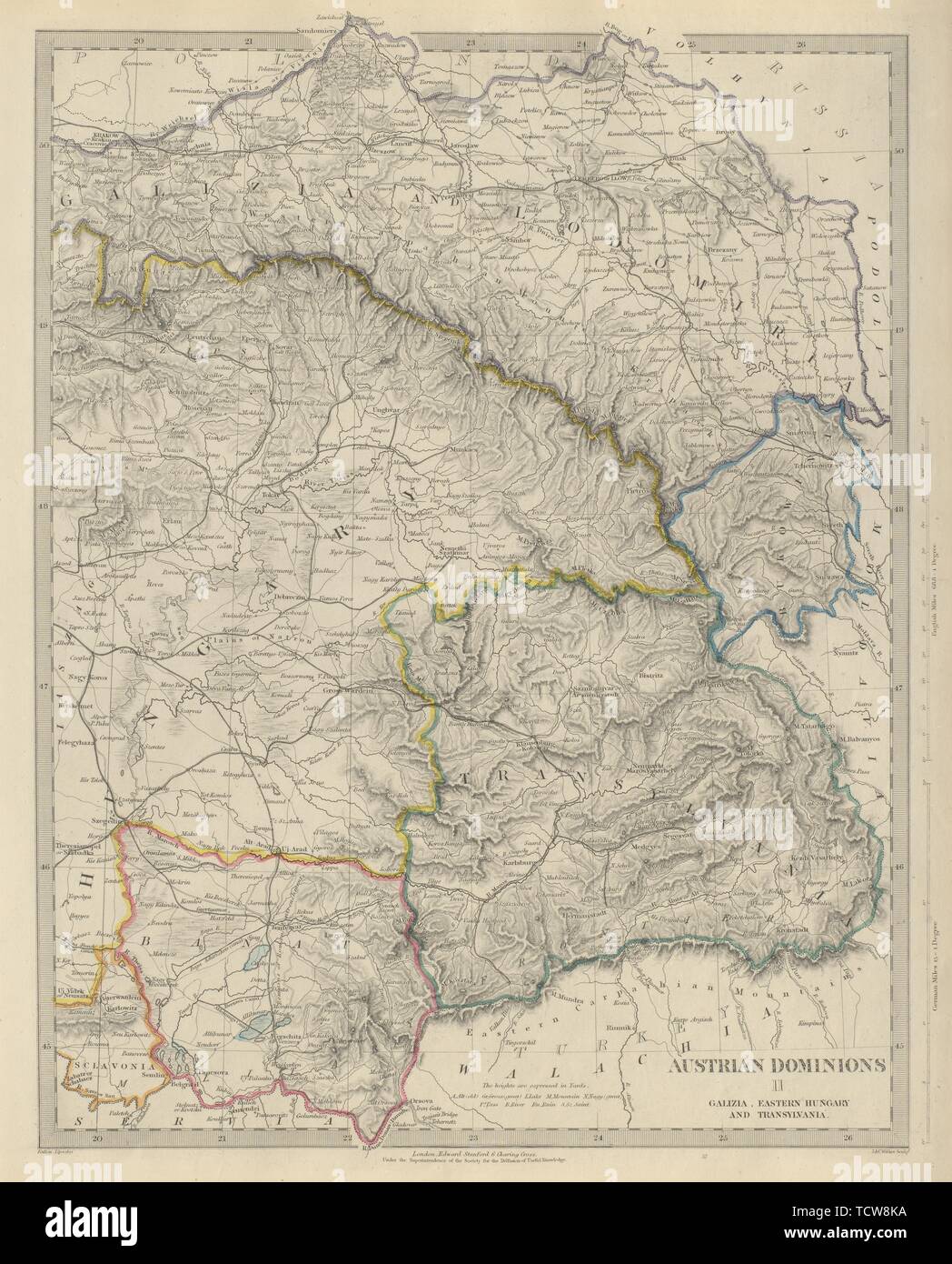 AUSTRIAN DOMINIONS Galizia Eastern Hungary Transylvania Galicia. SDUK ...