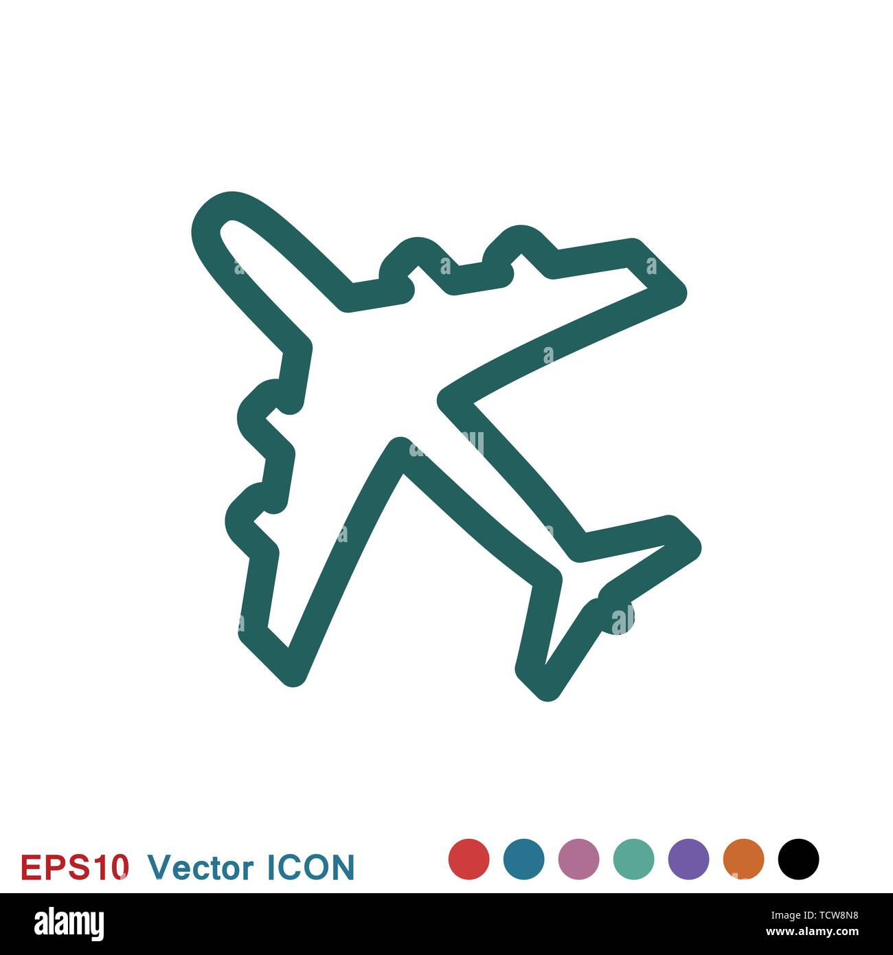 Plane icon on white background, Airplane icon vector. Flat icon ...