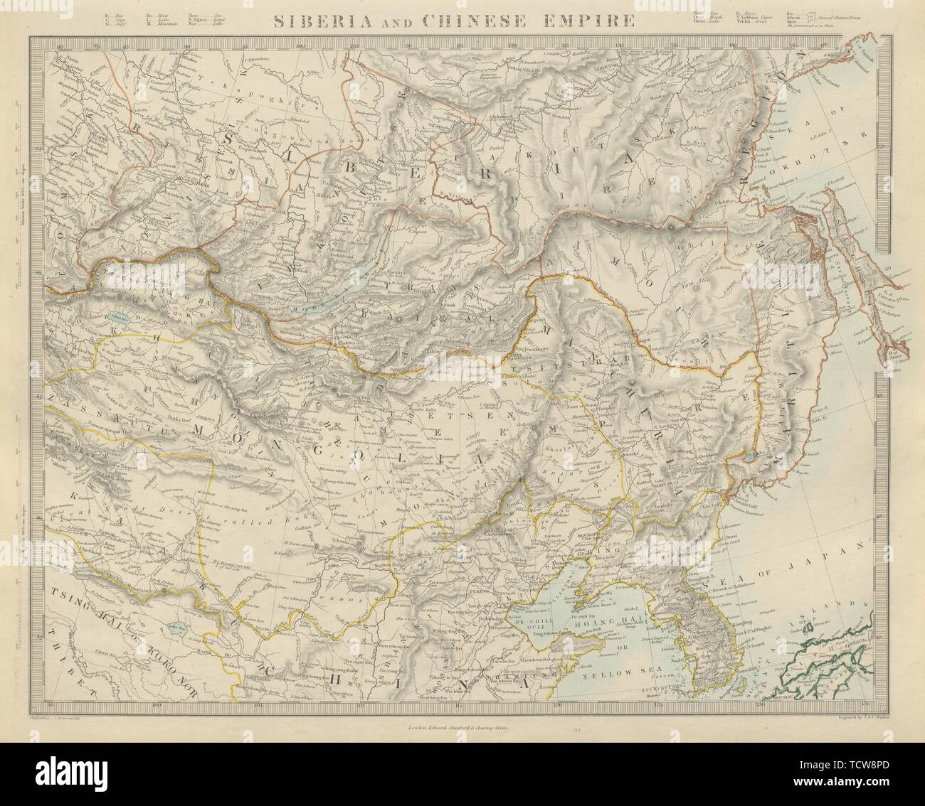 SIBERIA & CHINESE EMPIRE. Manchuria Mongolia Korea N China. SDUK 1874 ...