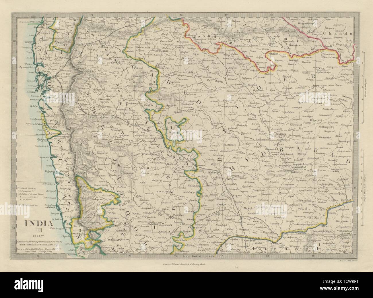 BOMBAY & HYDERABAD. Aurangabad Bijapur Mumbai Goa. SDUK 1874 old ...