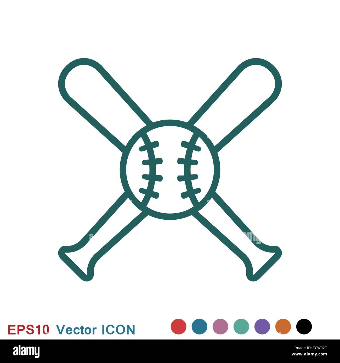 Simple modern set of baseball icons. Premium symbol collection. Vector ...