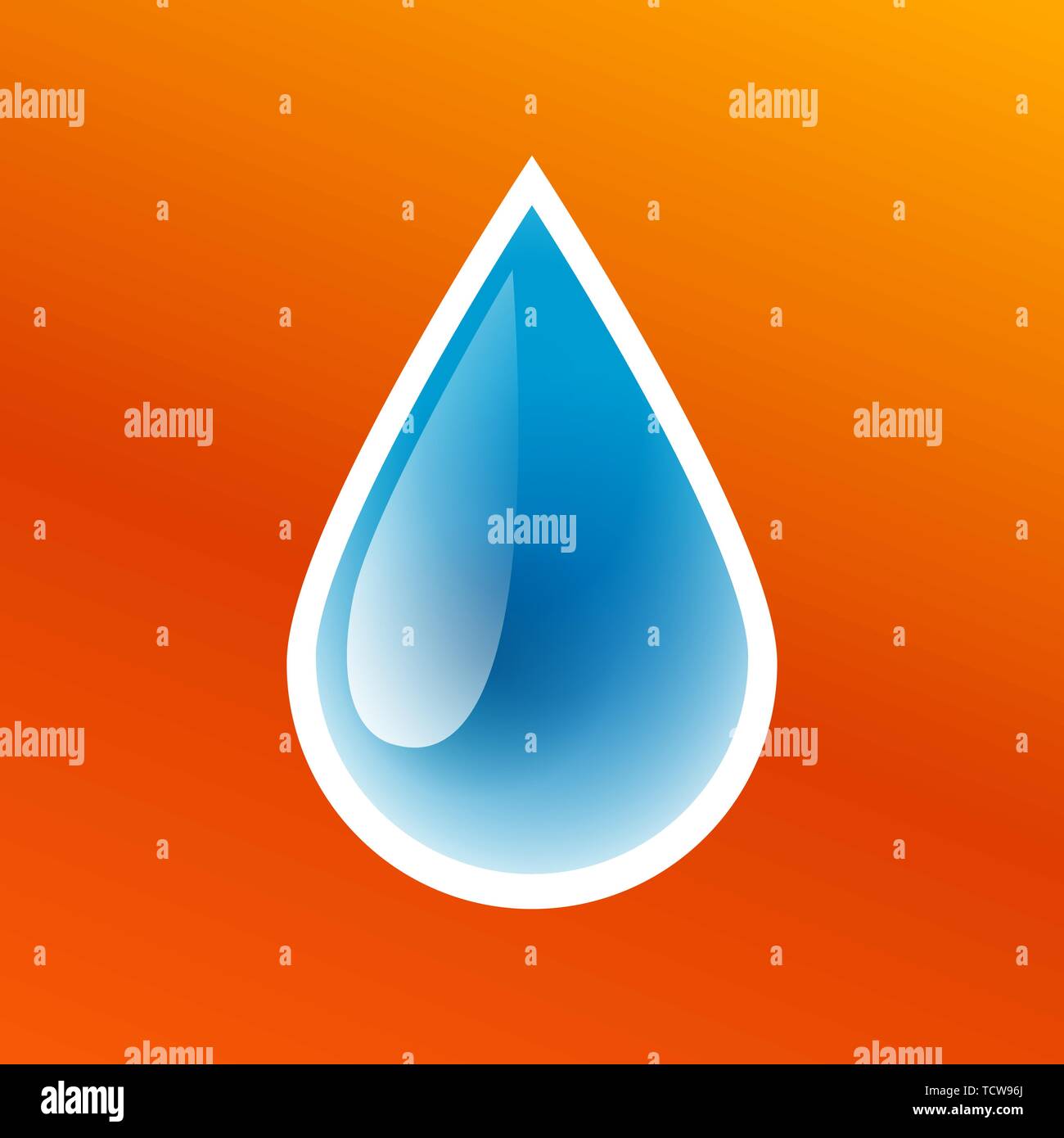 Blue drop of clean pure water icon isolated, washing sticker, fresh ...