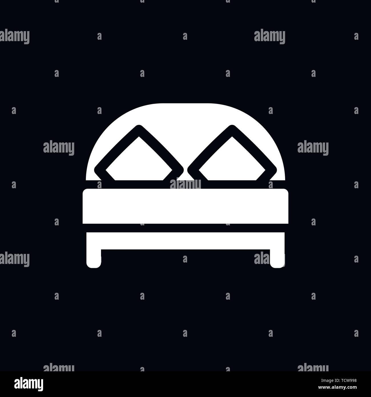 Bed Icon vector. Simple flat symbol. Black pictogram illustration on ...