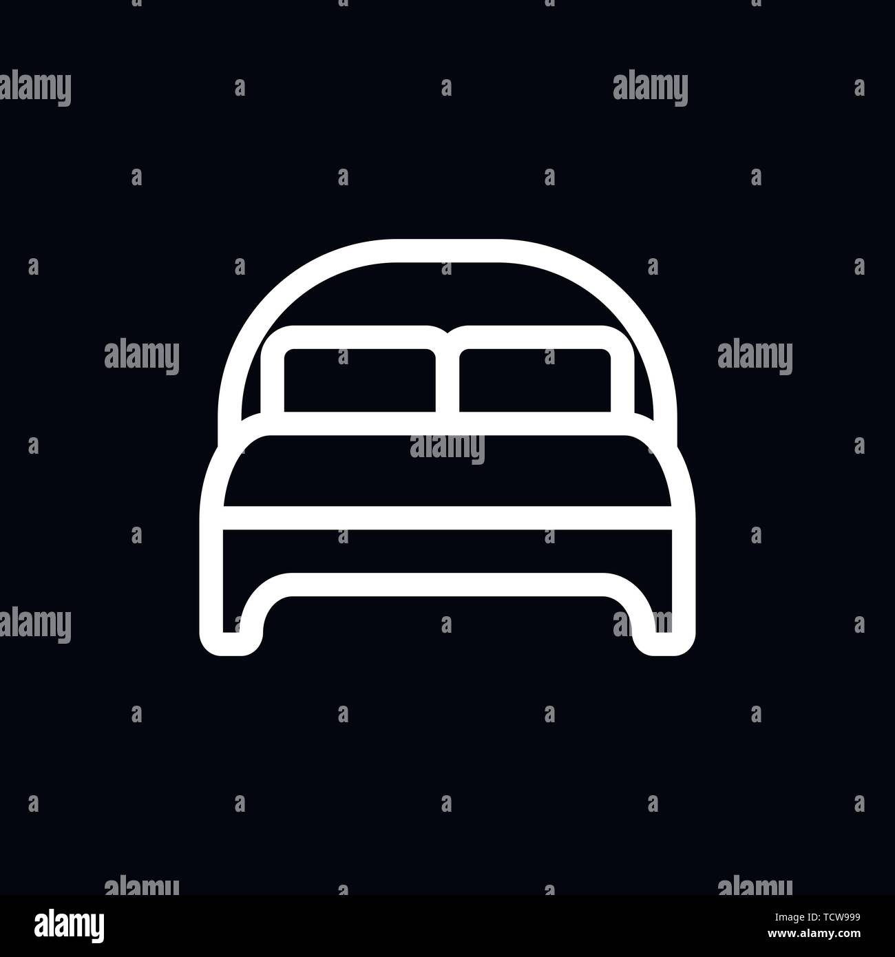 Bed Icon vector. Simple flat symbol. Black pictogram illustration on ...
