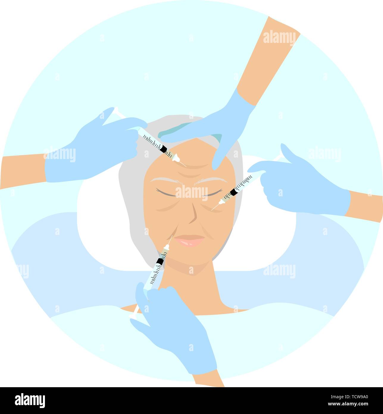 Woman having injection syringe Stock Vector Images - Alamy