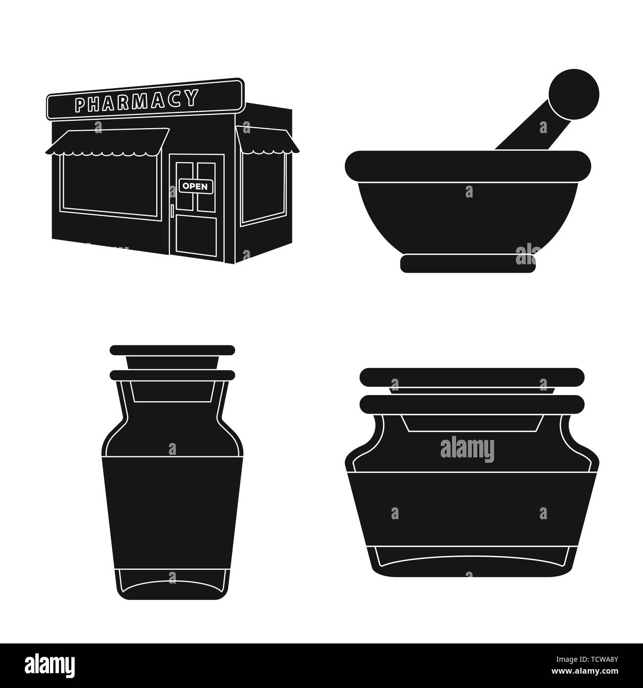 Vector illustration of treatment and wellness logo. Collection of ...