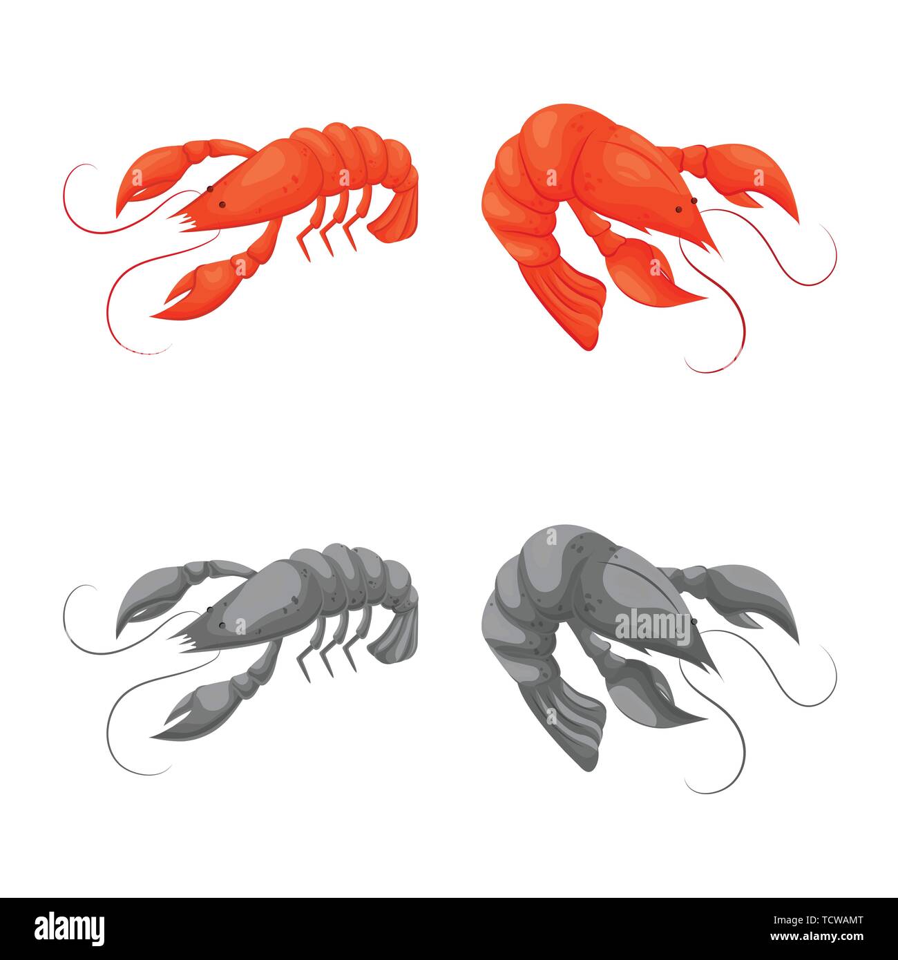 Vector illustration of appetizer and ocean icon. Collection of ...