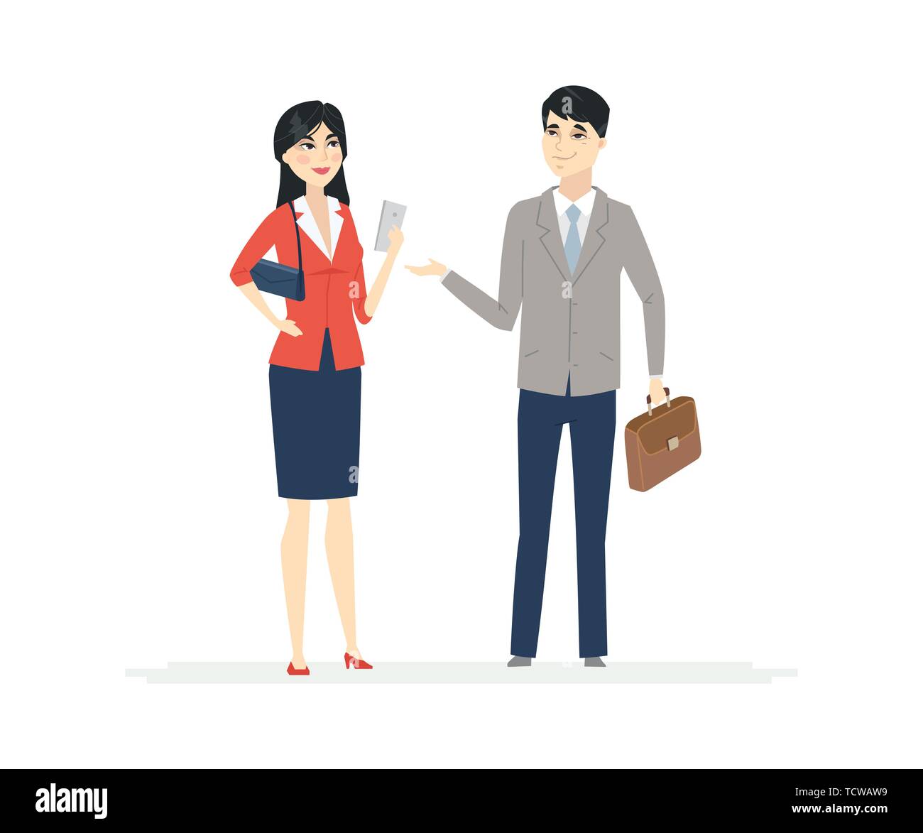 Chinese business people - modern vector business cartoon characters ...