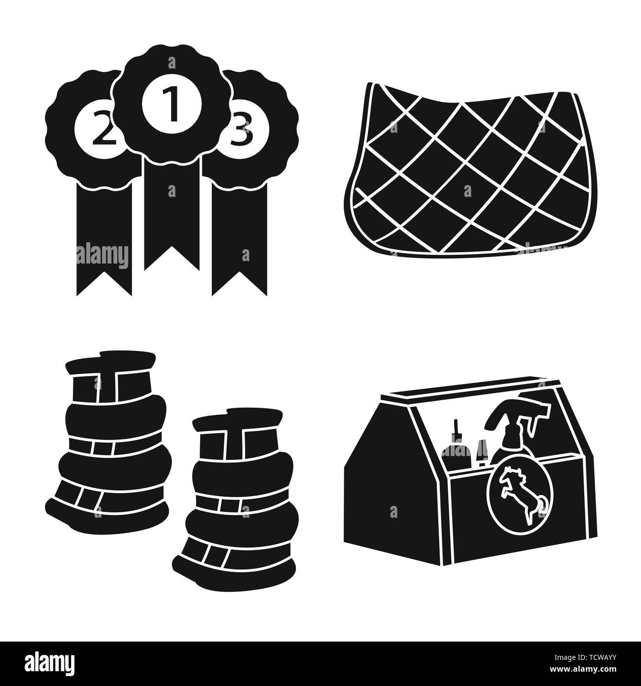 Vector illustration of sport and competition sign. Collection of sport ...