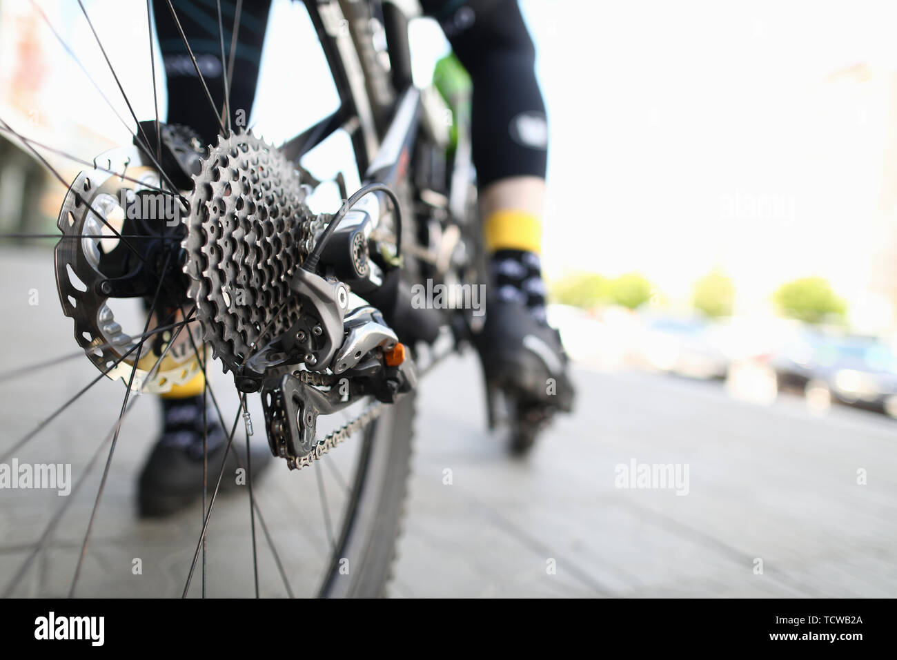 Bicycle man background. Sport equipment Stock Photo - Alamy