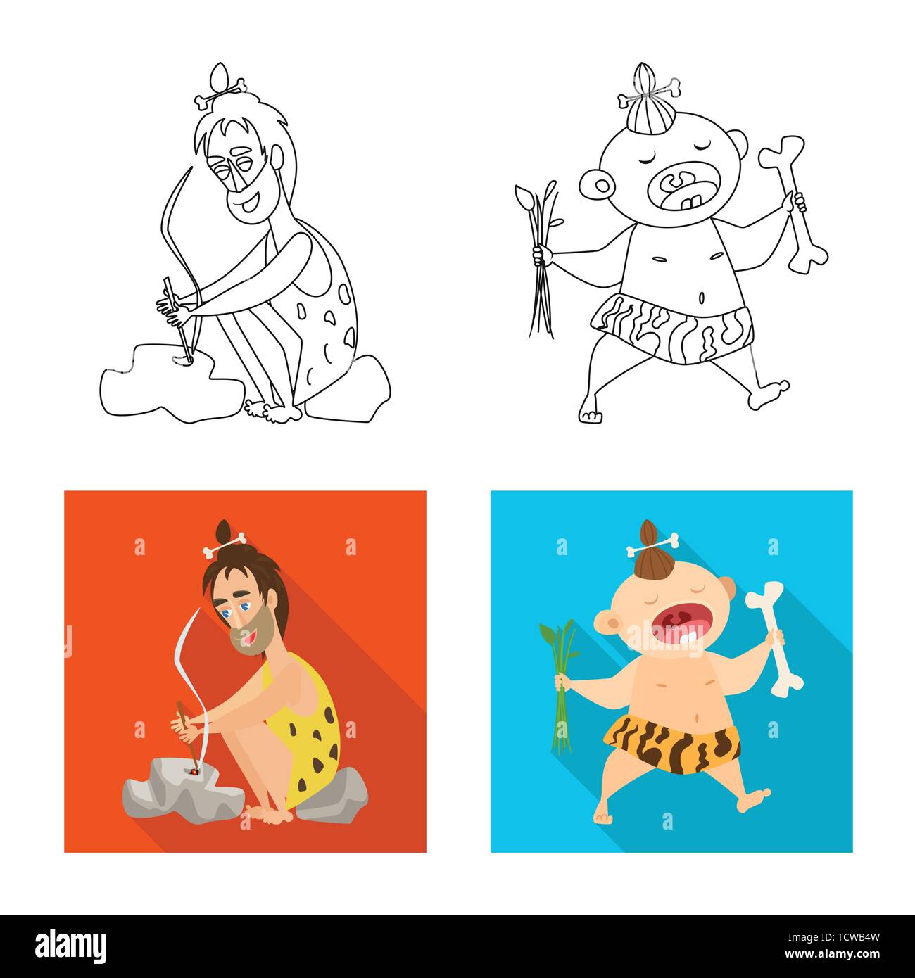 Vector design of evolution and prehistory sign. Set of evolution and ...