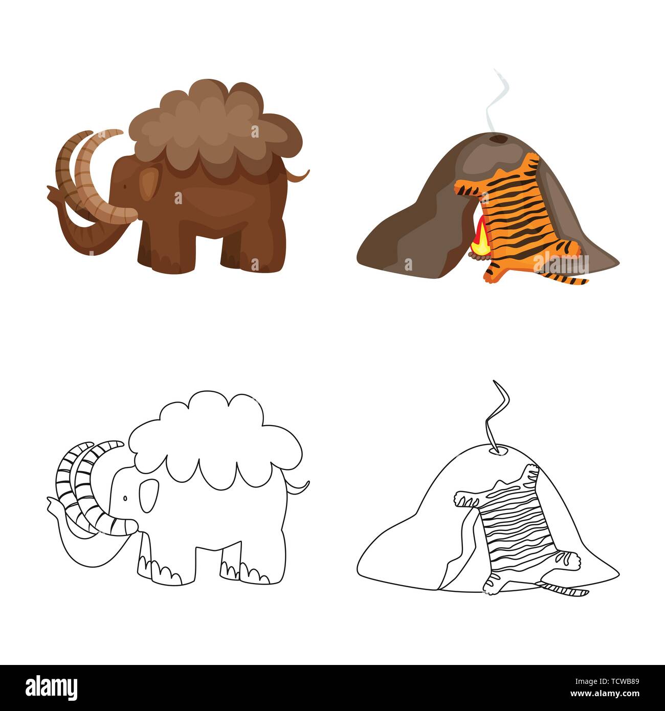 Vector illustration of evolution and prehistory symbol. Collection of ...