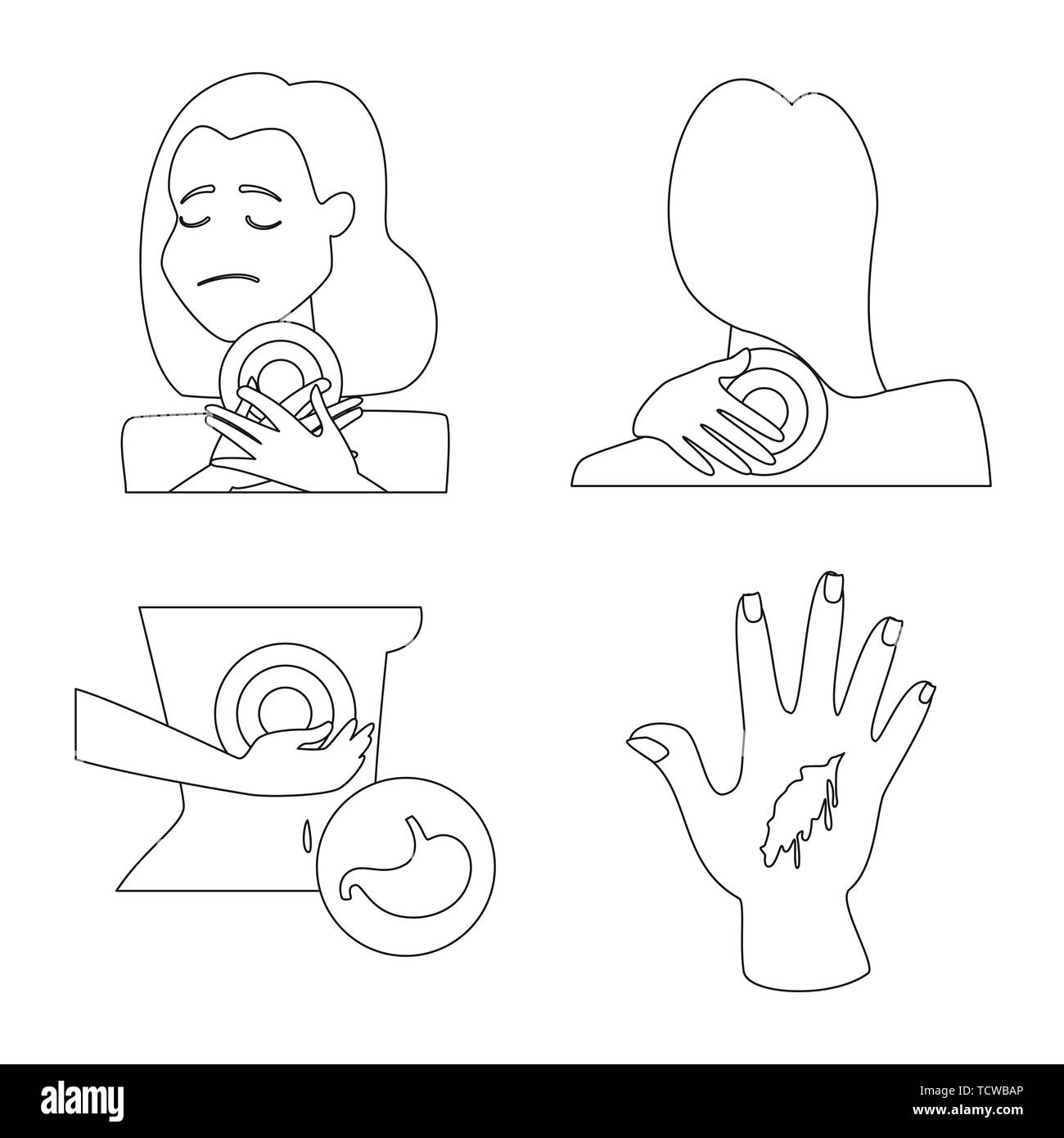 Isolated object of bone and inflammation logo. Collection of bone and ...