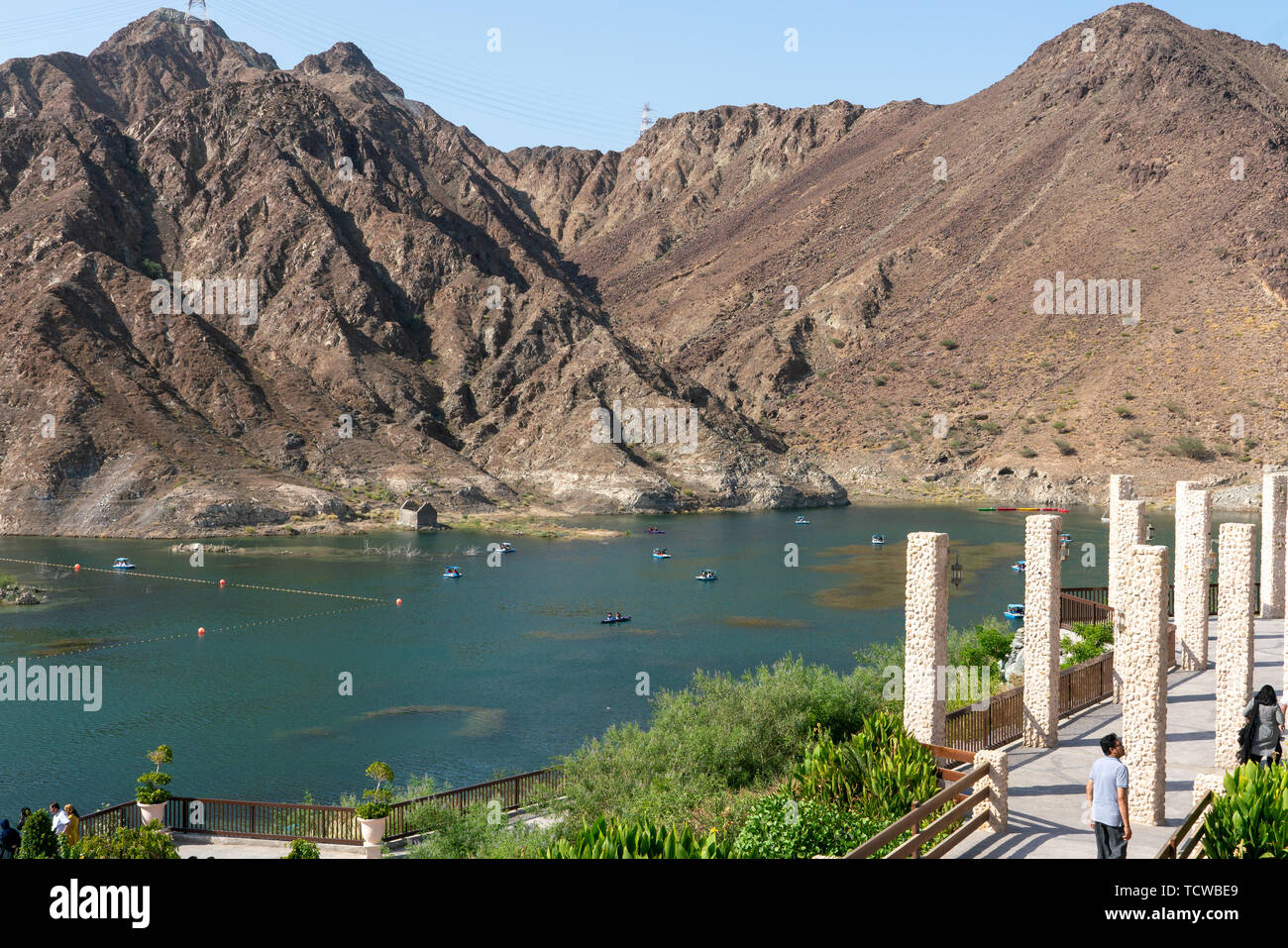 June 6, 2019 - Khor Fakkan, UAE: View of Lake and Boats at Al Rafisha ...