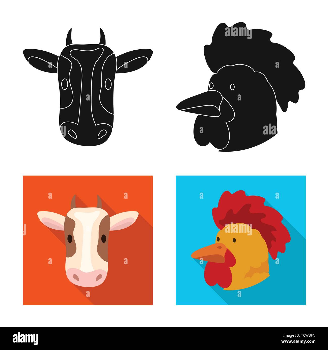 Vector illustration of agriculture and breeding logo. Set of ...