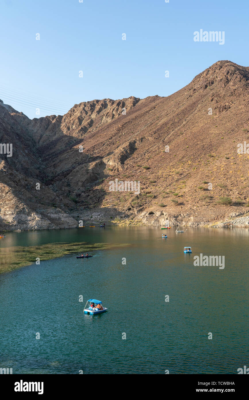 June 6, 2019 - Khor Fakkan, UAE: View of Lake and Boats at Al Rafisha ...