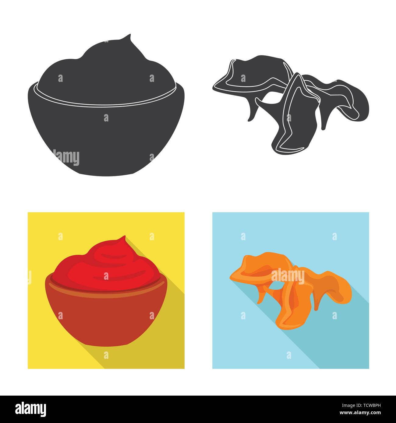 Vector illustration of taste and product sign. Set of taste and cooking ...