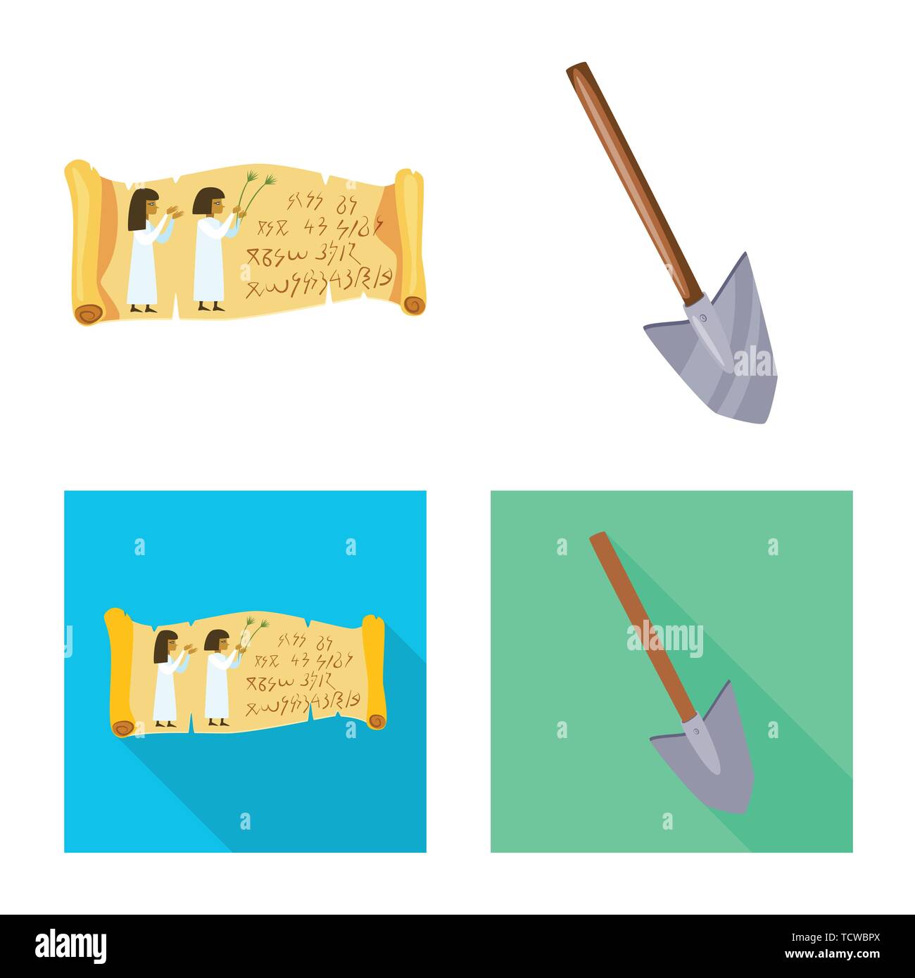Vector design of story and items symbol. Set of story and attributes ...
