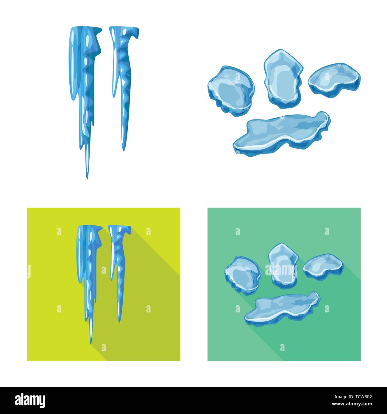 Vector illustration of texture and frozen sign. Collection of texture ...