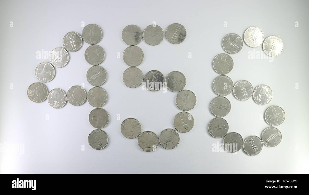 Coin Number Isolated on white background Stock Photo - Alamy