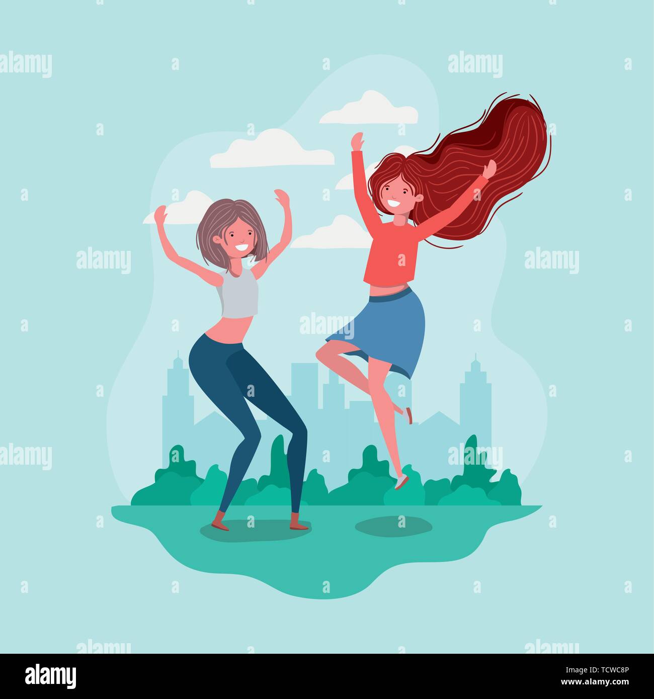 Friendship of girls cartoons design Stock Vector Image & Art - Alamy
