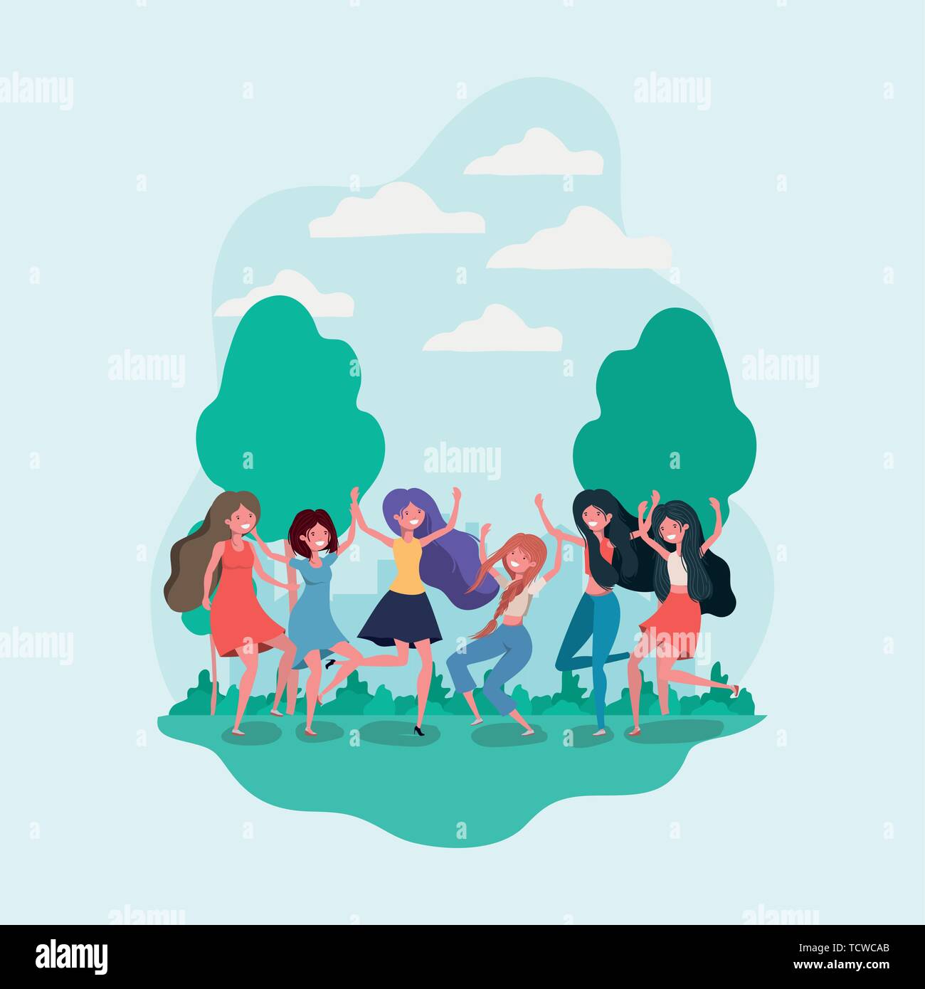 Friendship of girls cartoons design Stock Vector Image & Art - Alamy