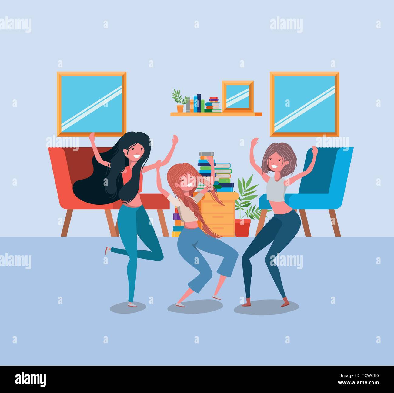 Friendship of girls cartoons design Stock Vector Image & Art - Alamy