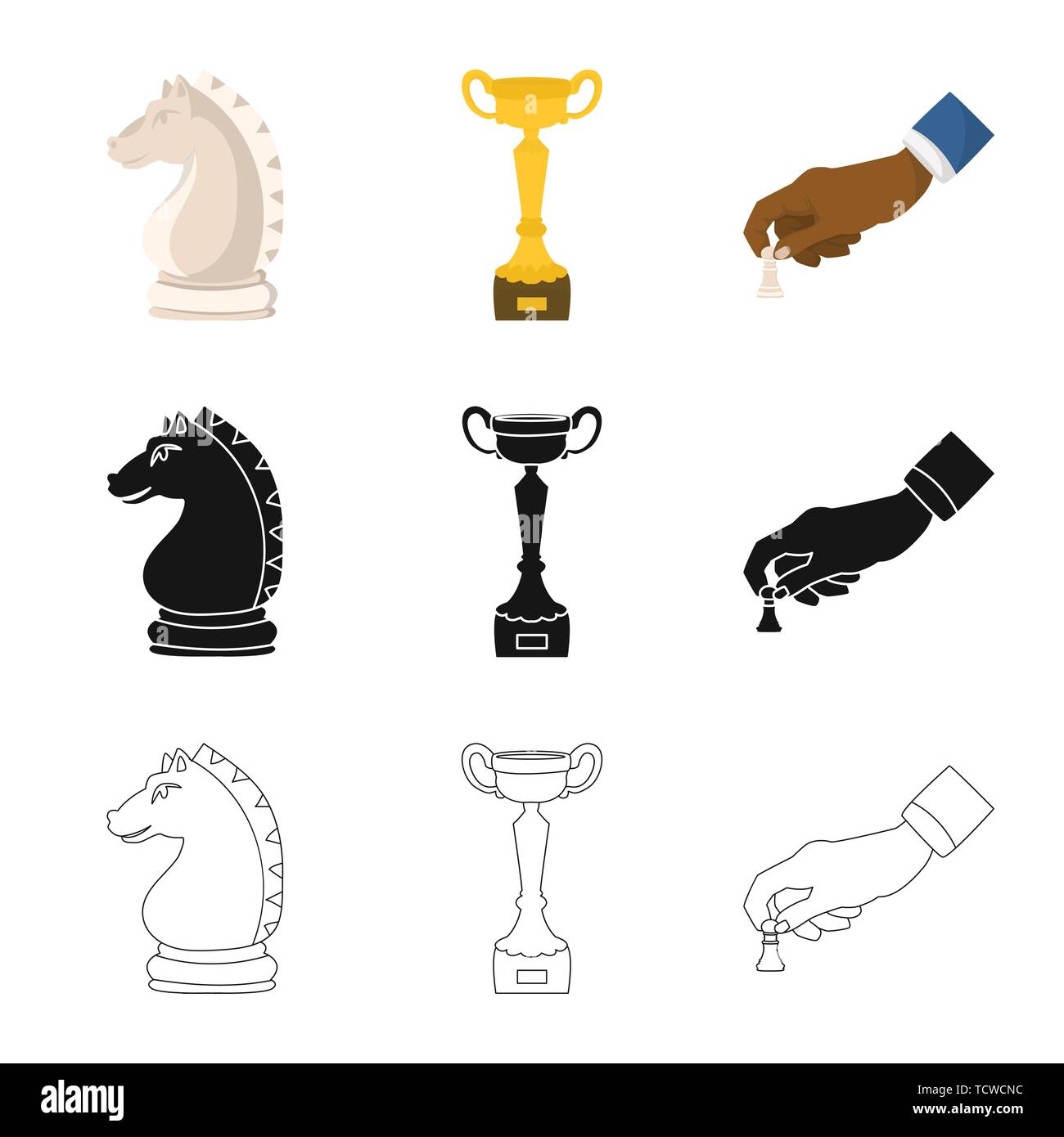 knight,cup,hand,horse,winner,pawn,board,trophy,concept,white,bowl ...