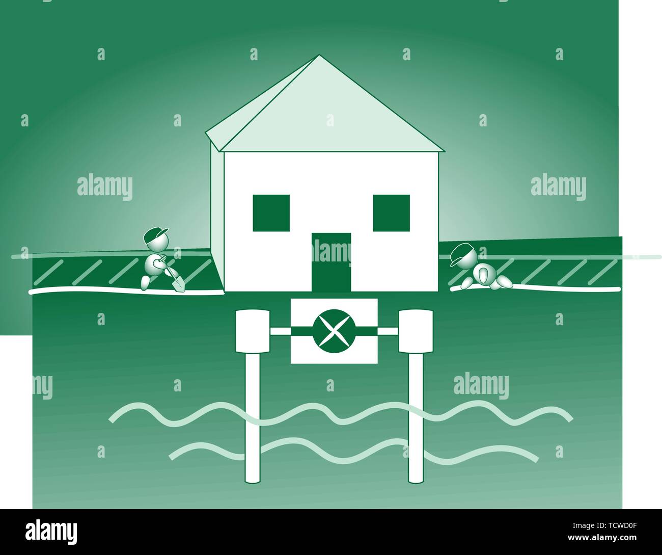 Heat pump eco heating Stock Vector Images - Alamy