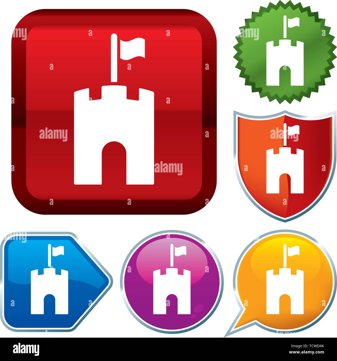 Silhouette medieval castle on Stock Vector Images - Alamy