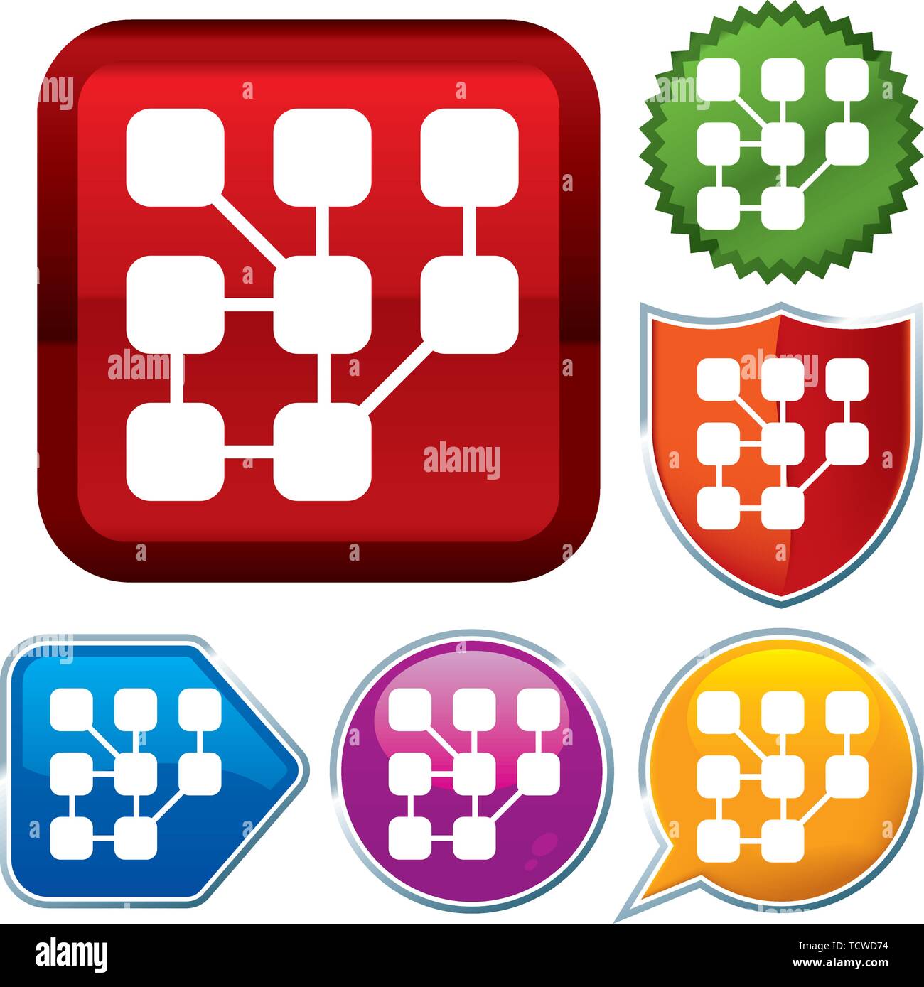 Vector illustration. Set shiny icon series on buttons. Net Stock Vector ...