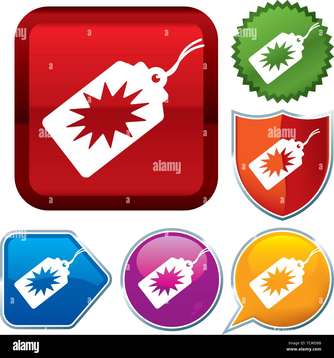 Vector illustration. Set shiny icon series on buttons. Offer Stock ...