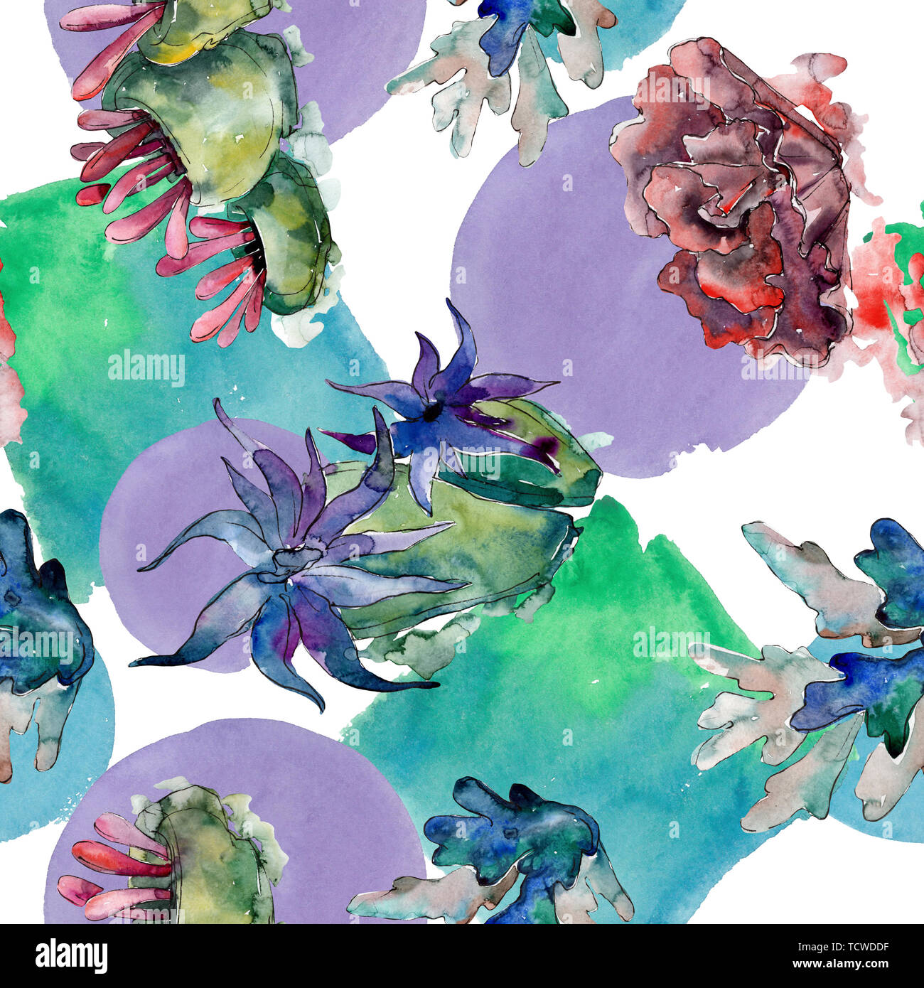 Colorful aquatic underwater nature coral reef. Watercolor illustration ...