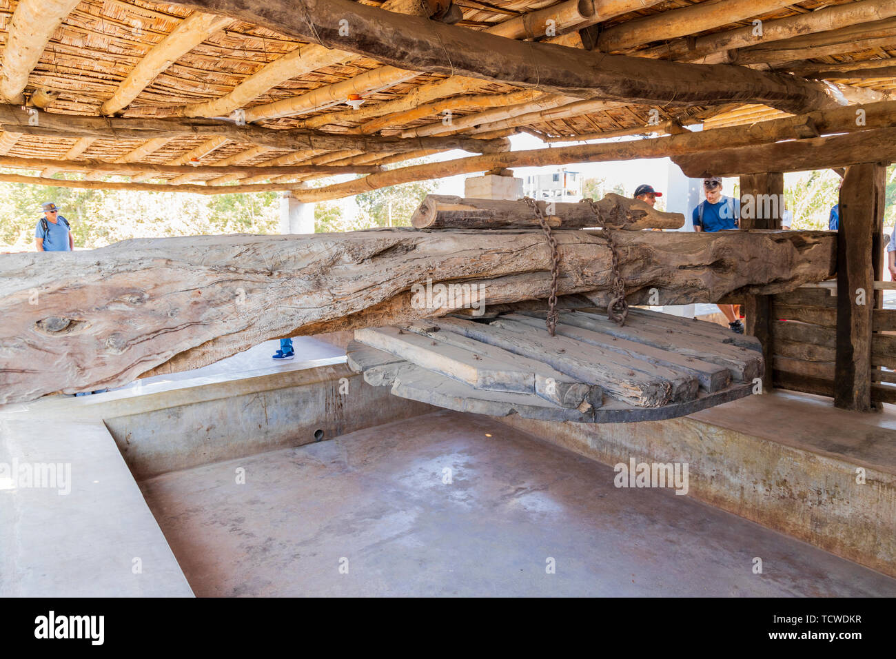 Old lagar, wine press at the Tony Labis winery and pisco distillery in ...
