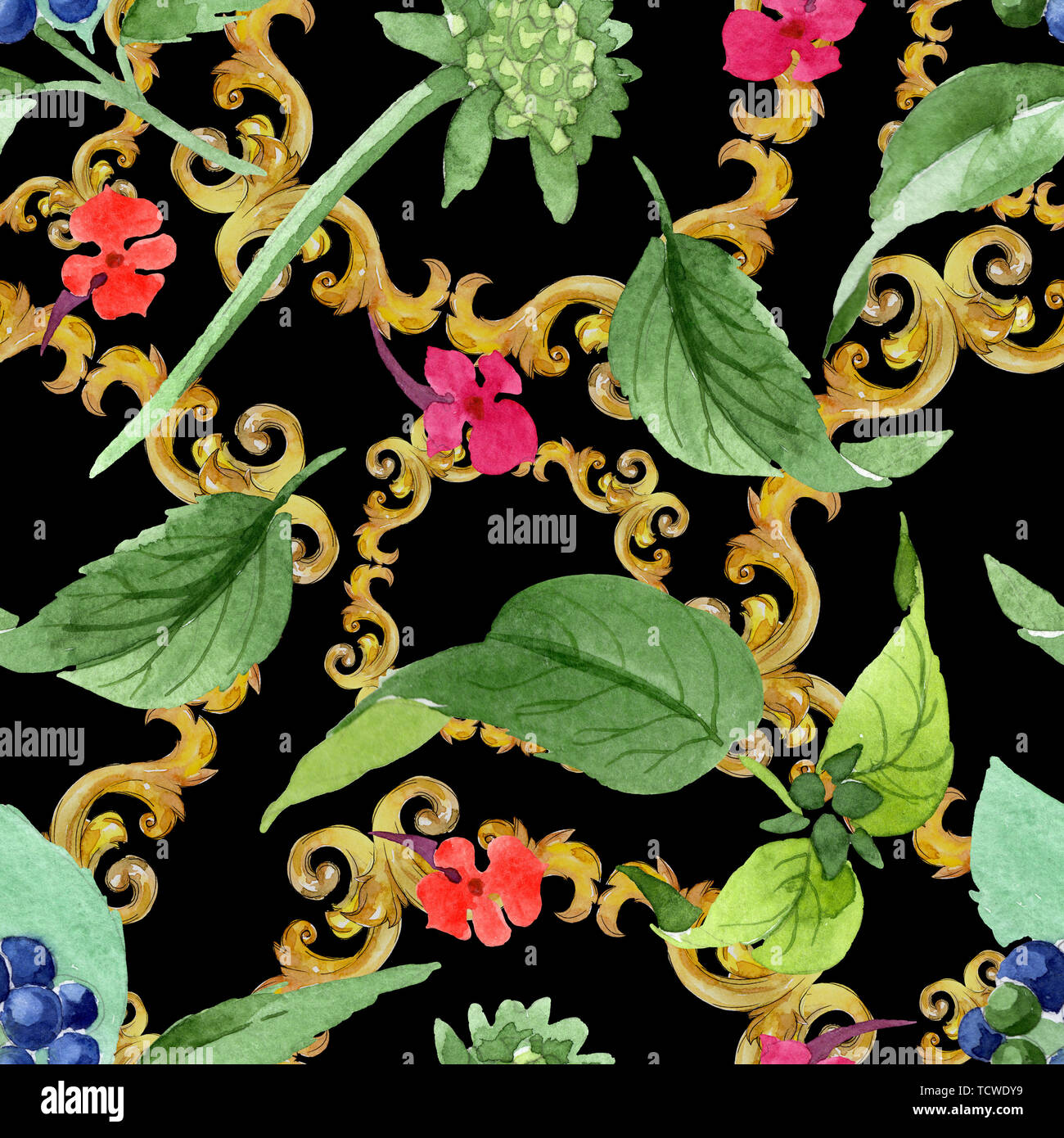 Red lantana floral botanical flowers. Wild spring leaf wildflower ...