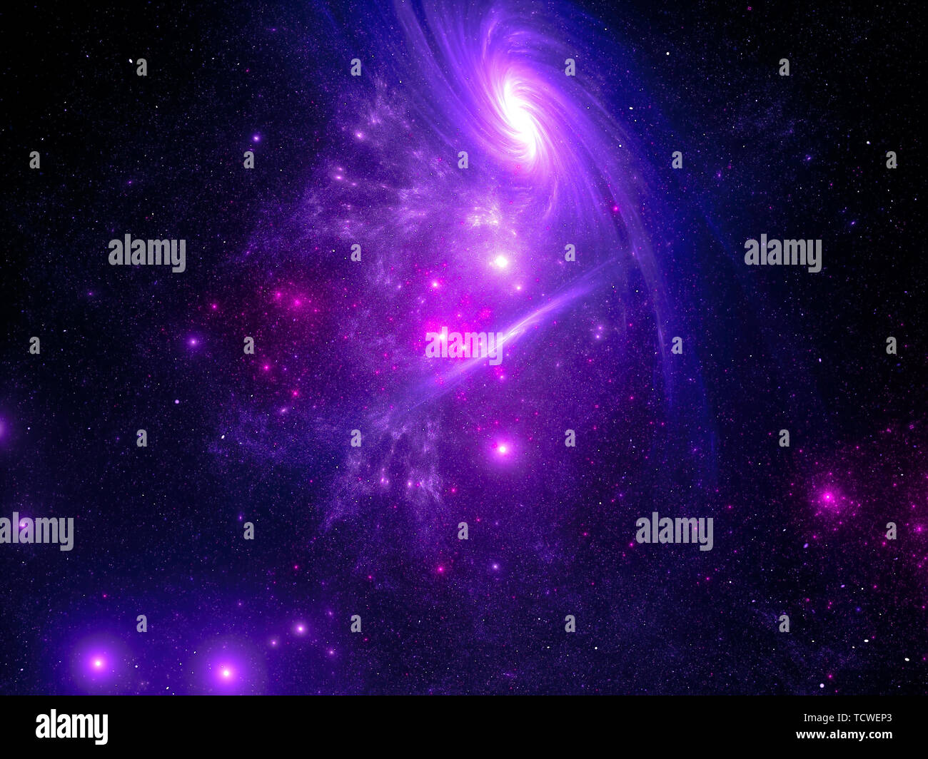 Space background: galaxies and star clusters - digitally generated ...