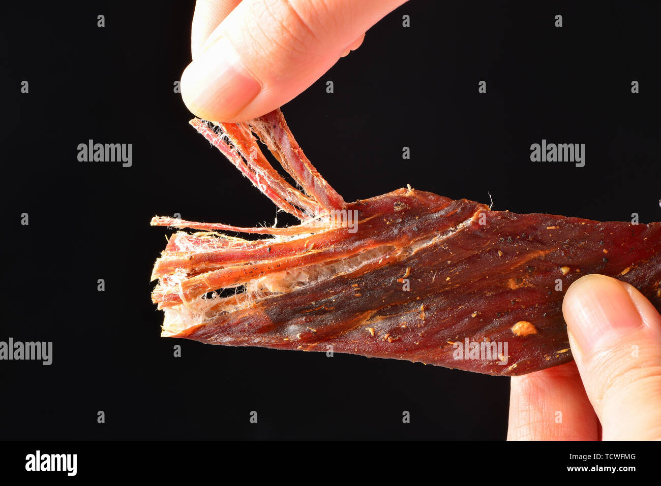 Air-dried hand-torn beef HD picture Stock Photo - Alamy