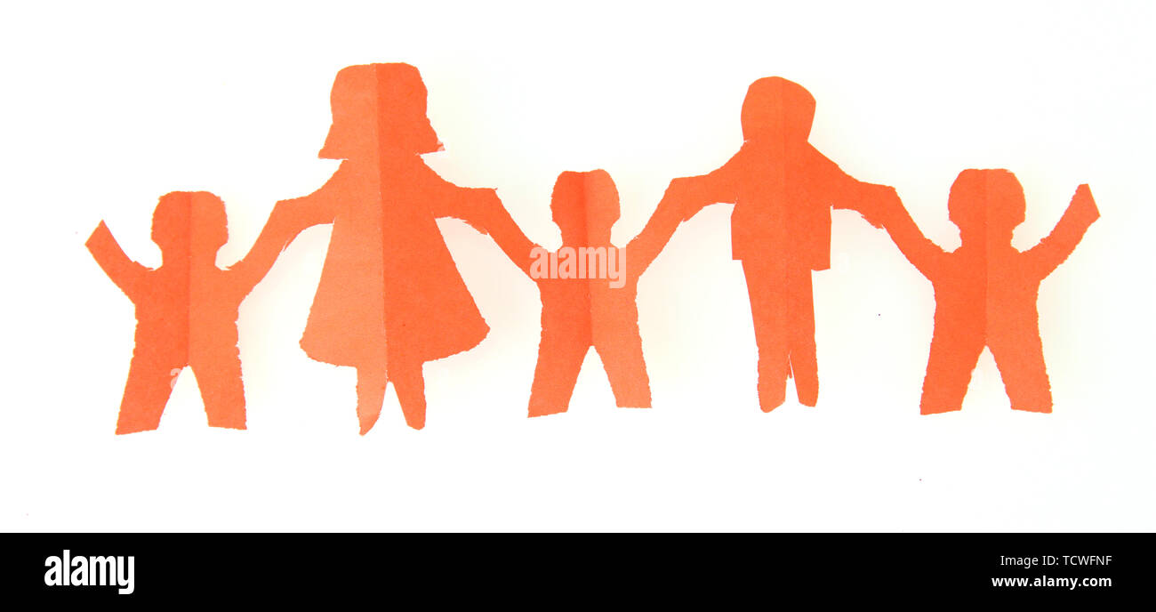 Paper people isolated on white Stock Photo - Alamy