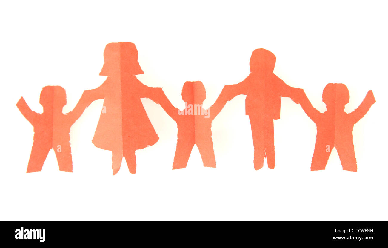 Paper people isolated on white Stock Photo - Alamy