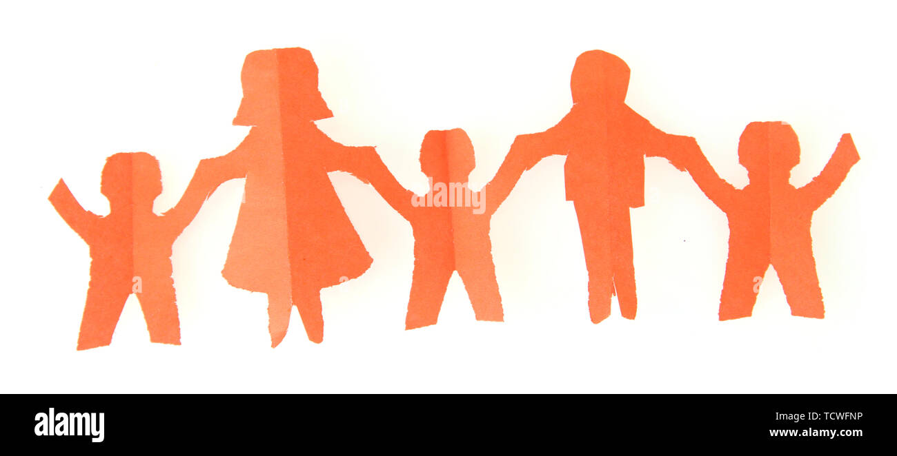 Paper people isolated on white Stock Photo - Alamy
