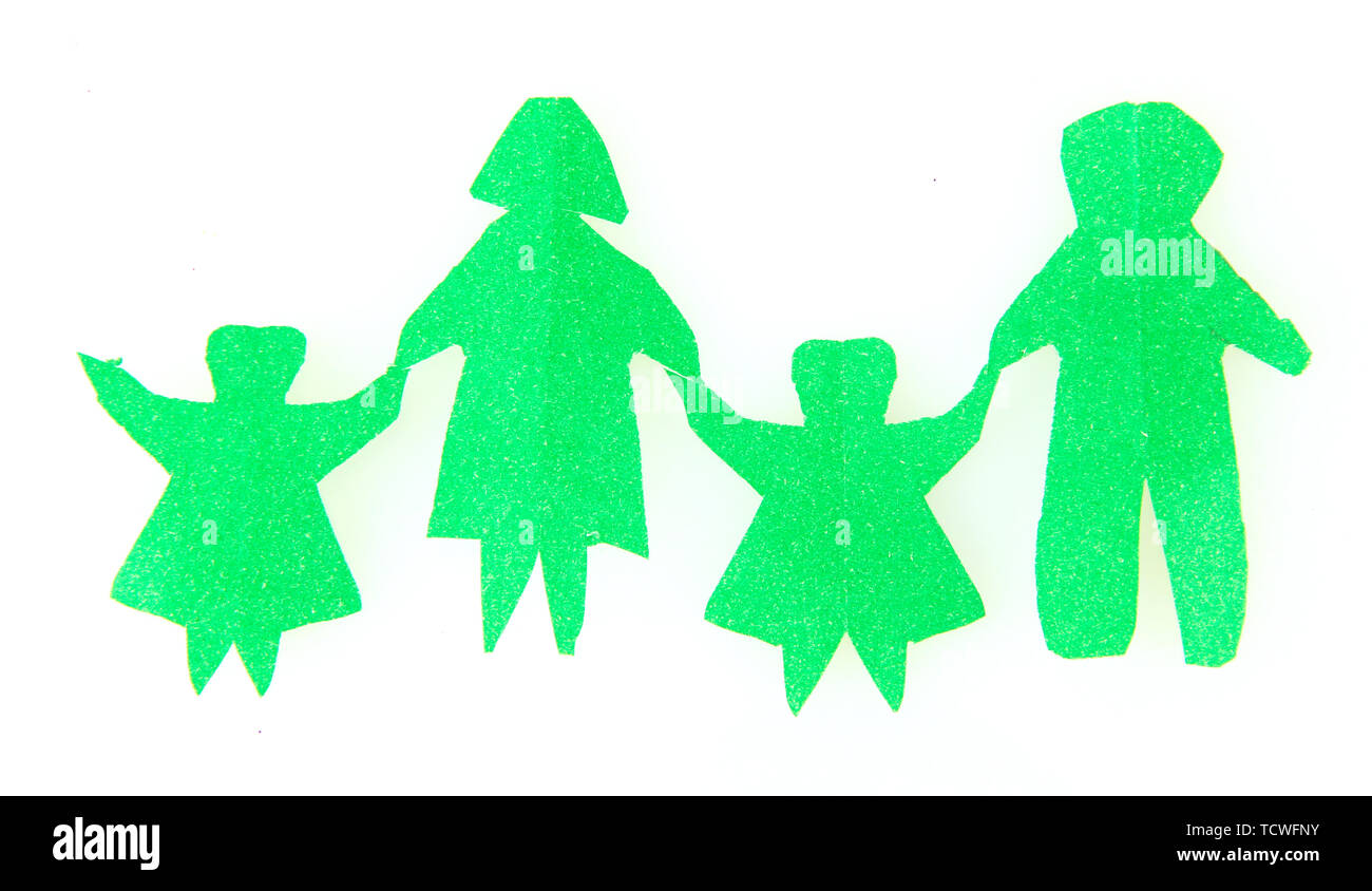 Paper people isolated on white Stock Photo - Alamy