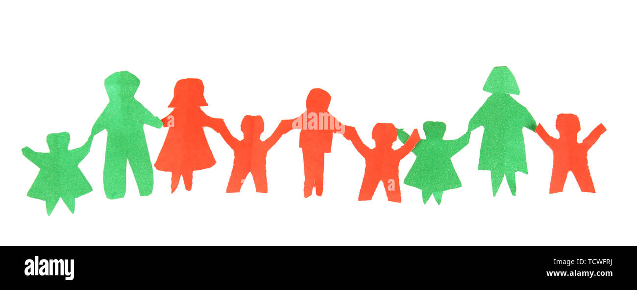 Paper people isolated on white Stock Photo - Alamy