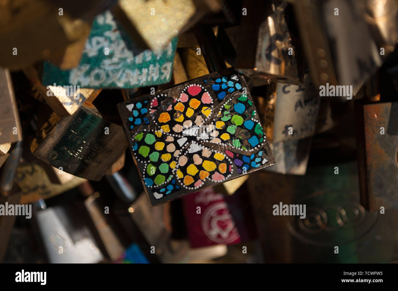 Rainbow concentric lock Stock Photo - Alamy