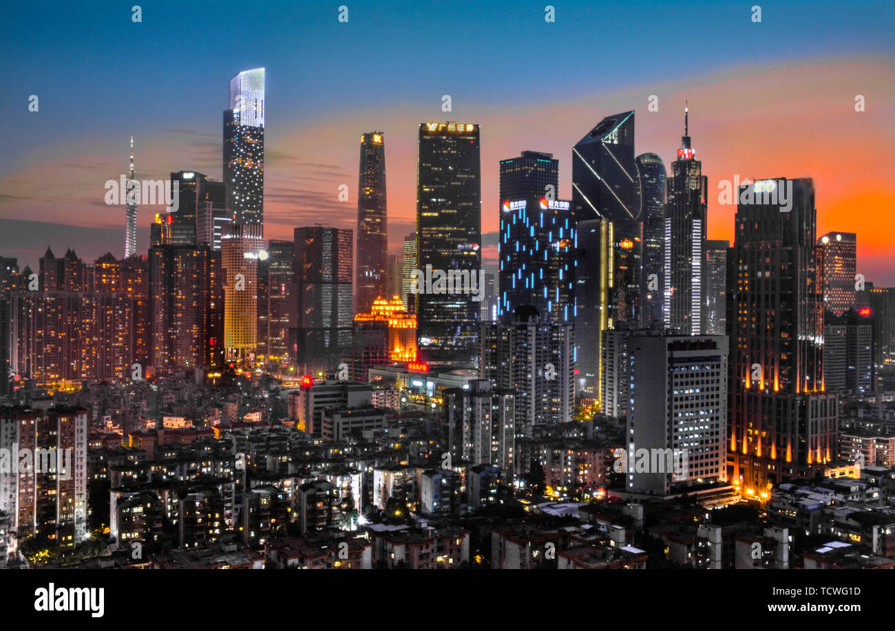 Guangzhou day and night Stock Photo - Alamy